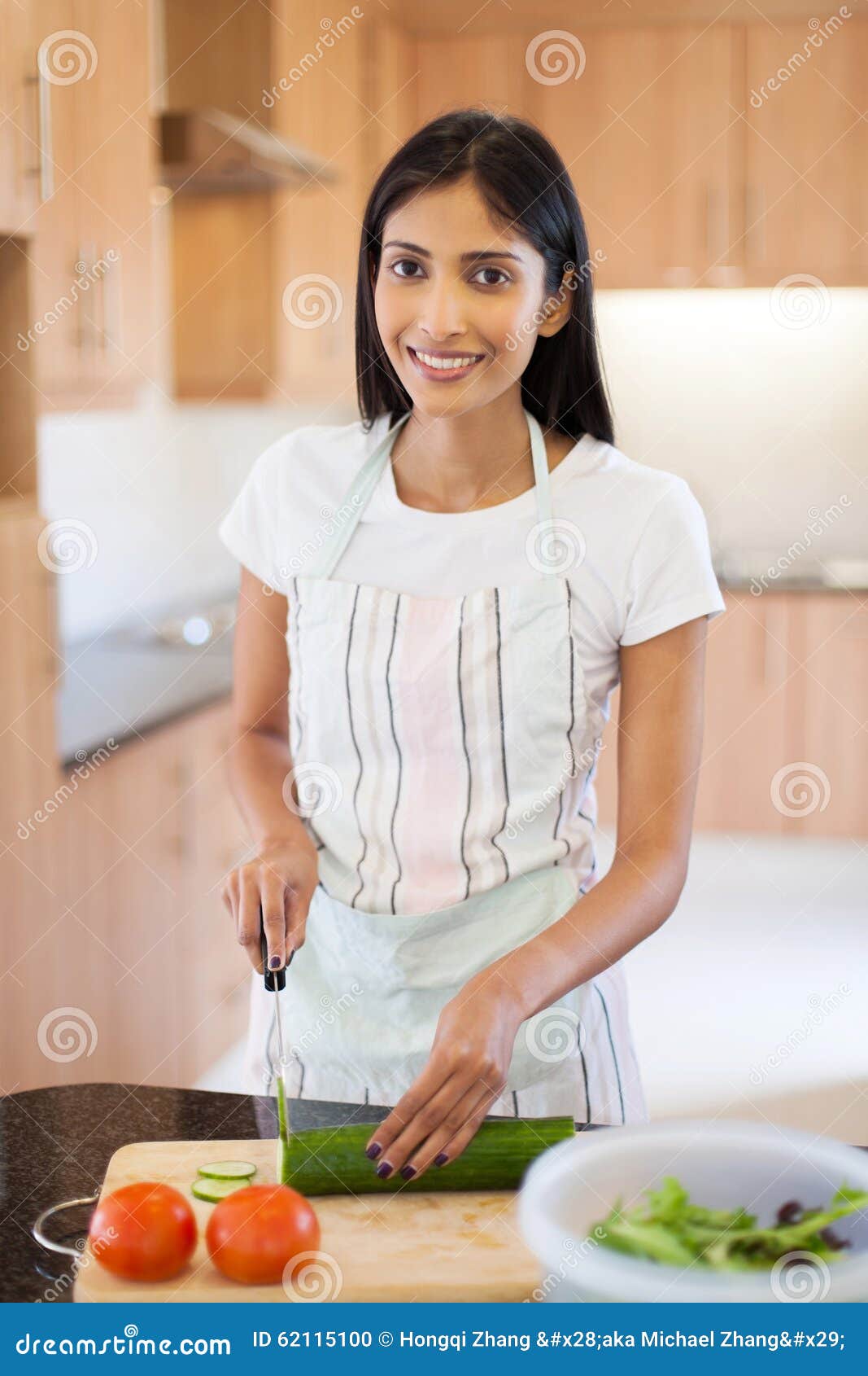 Indian Woman Preparing Diner Stock Photo - Image of cooking, bowl: 62115100