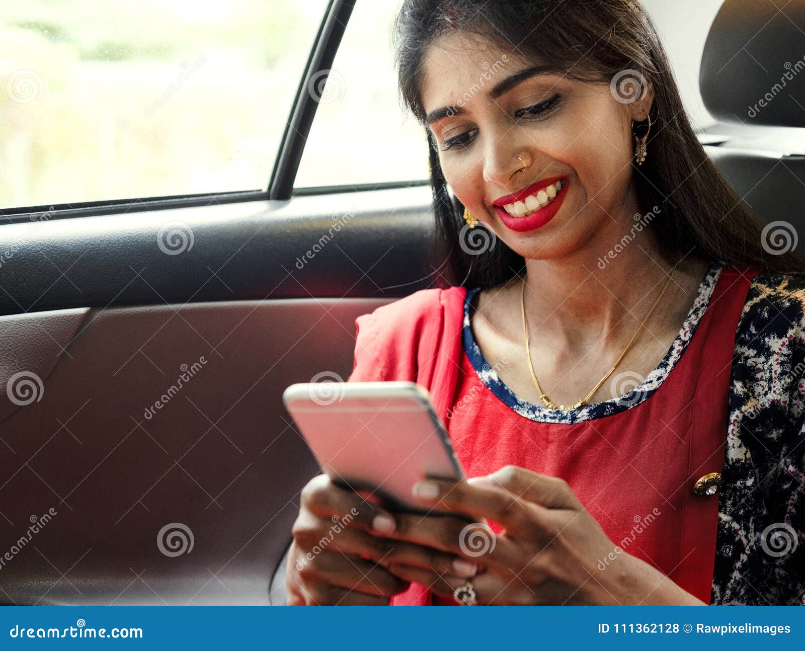 Indian Woman Using Mobile Phone Stock Photo - Image of communication ...