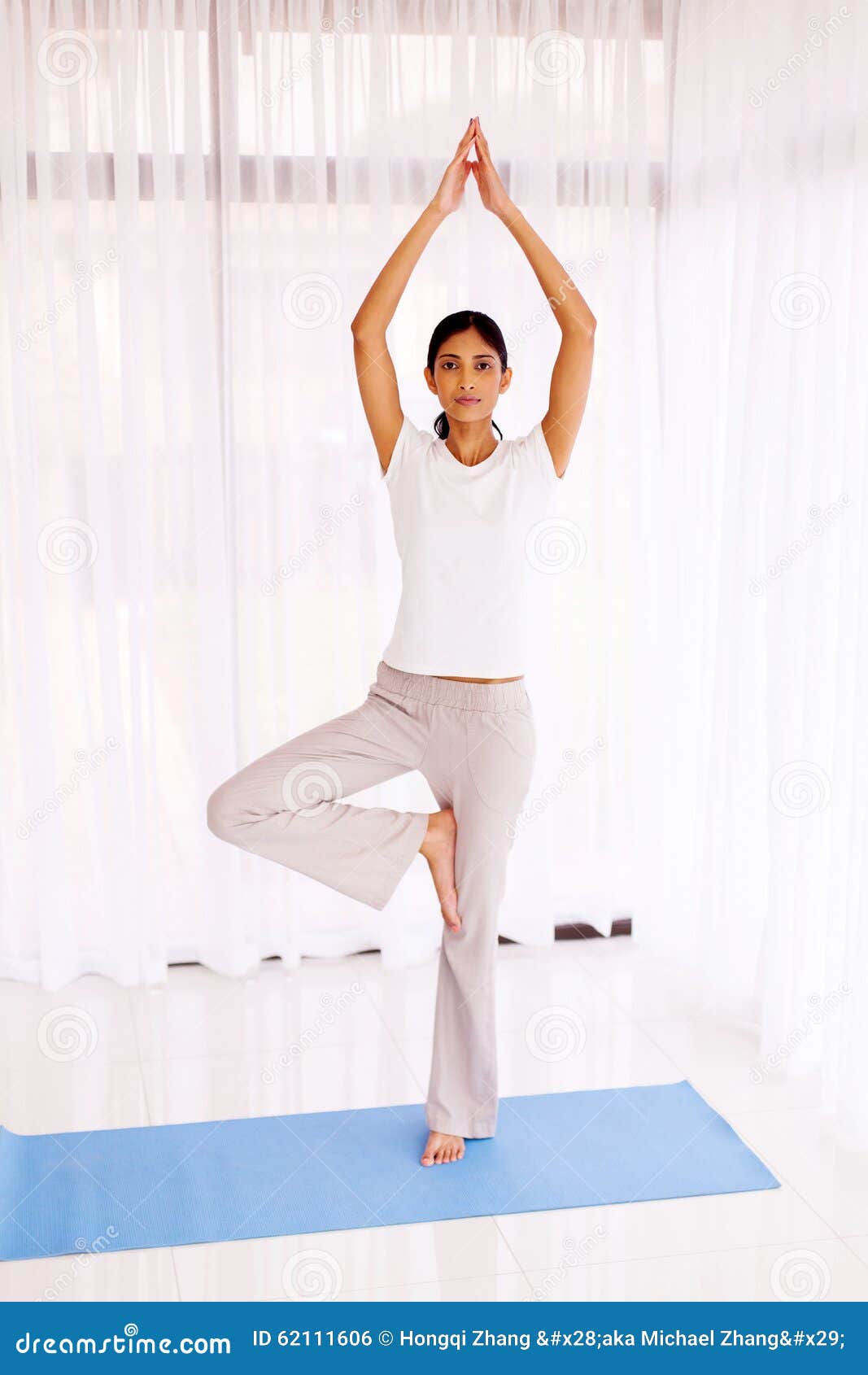 Indian woman yoga exercise stock photo. Image of activity - 62111606