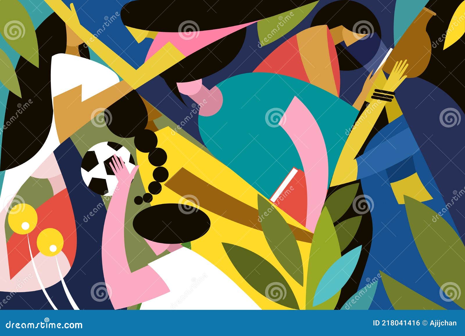 Abstract Illustration of Indian Women Representing Different Walks of ...