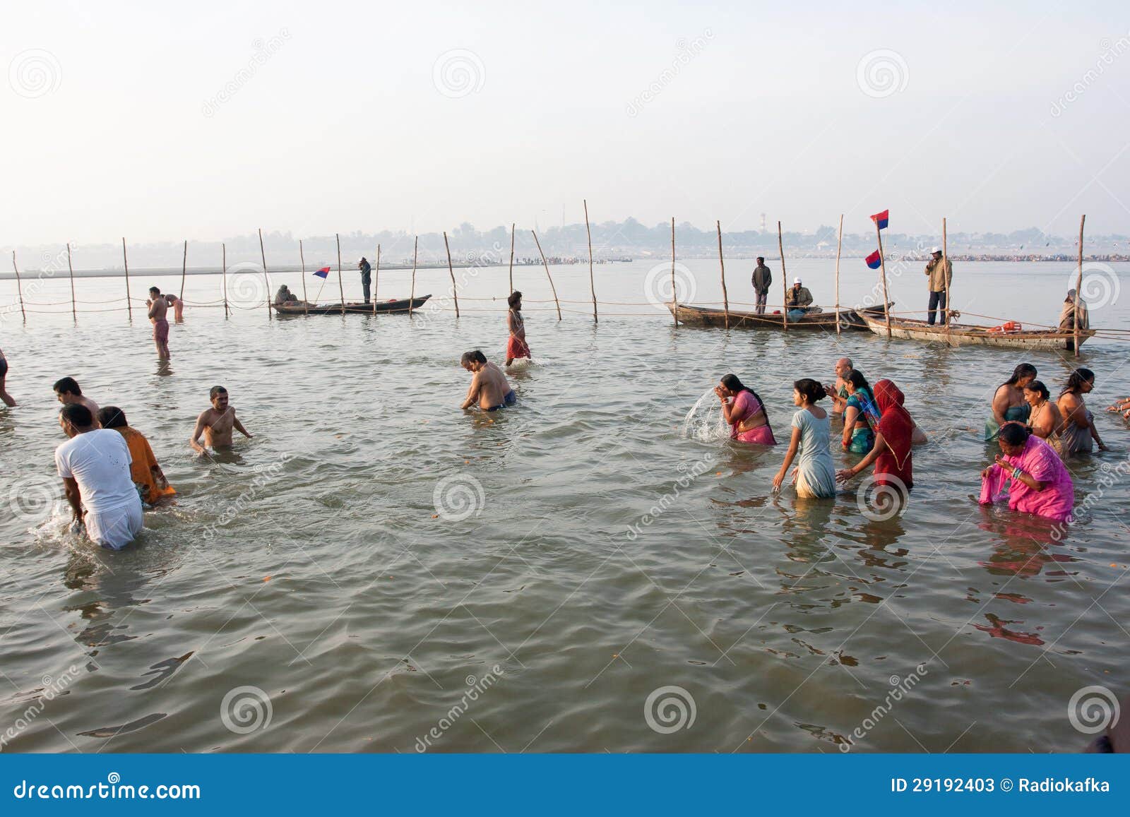 Indian Women and Men in the Cold Water Editorial Stock Photo - Image of ...