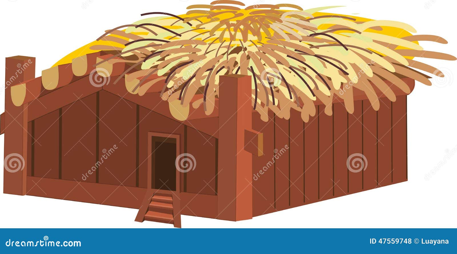 Indian Wooden Canoe Type Of Boat Icon. Watercolor Clip Art On White ...