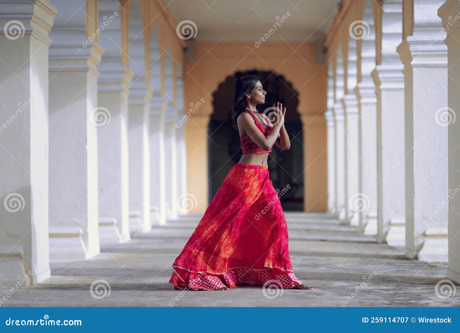 Indian Yogini in among White Columns Stock Image - Image of lifestyle ...