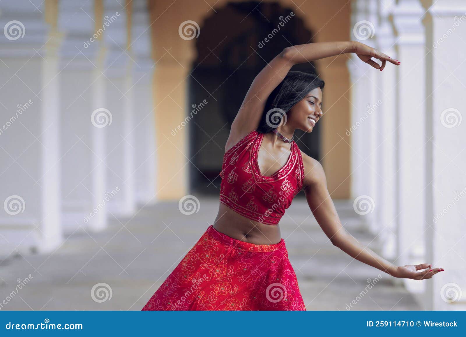Indian Yogini in among White Columns Stock Photo - Image of luxury ...
