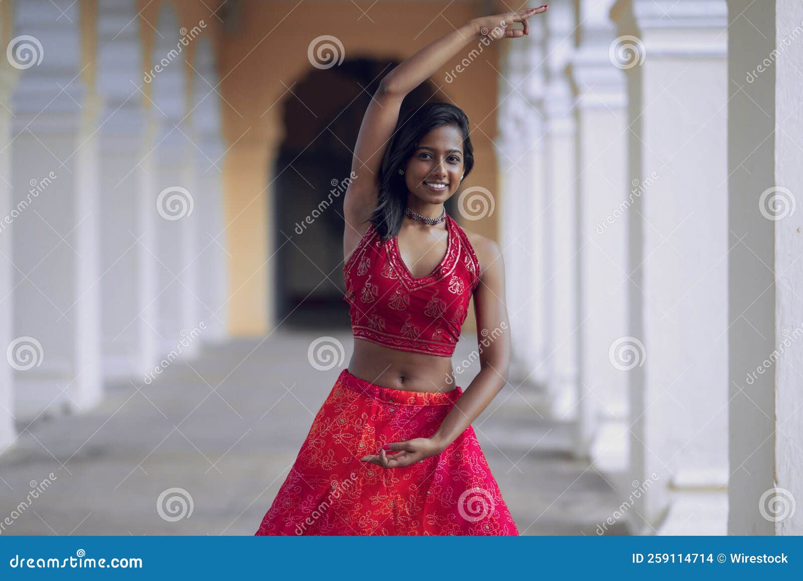Indian Yogini in among White Columns Stock Photo - Image of model ...