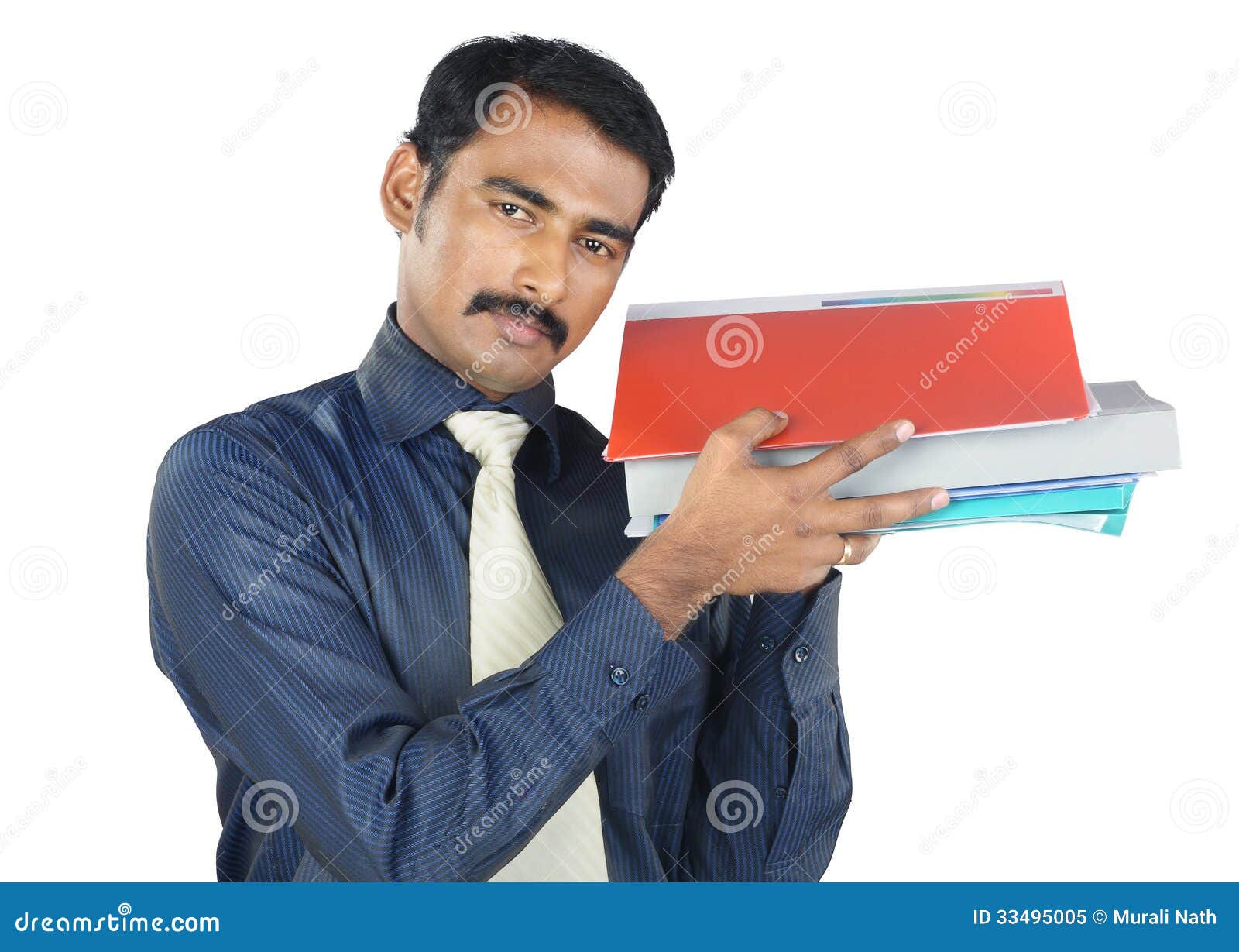 Indian Young Man Holding the Files Stock Image - Image of files, people ...