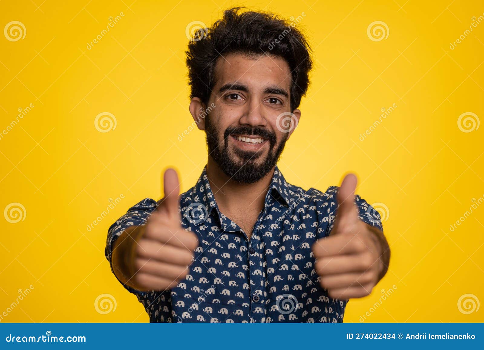 Indian Young Man Raises Thumbs Up Agrees Or Gives Positive Reply