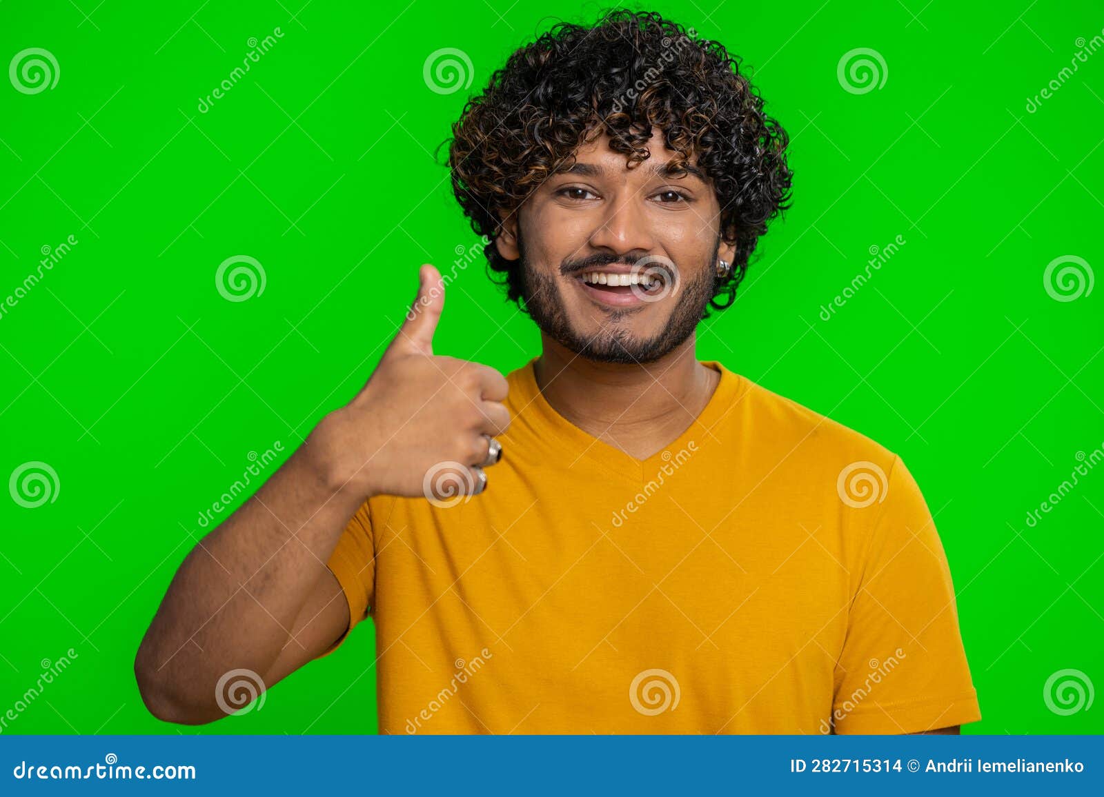 Indian Young Man Raises Thumbs Up Agrees Or Gives Positive Reply