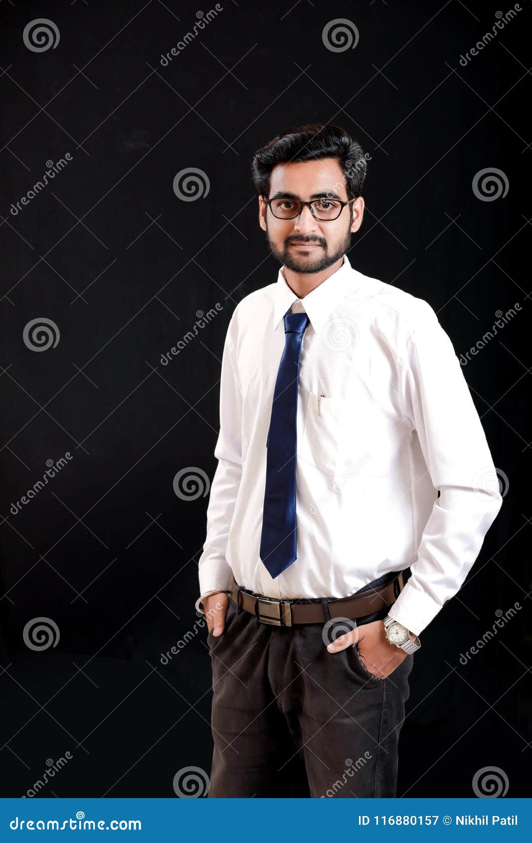 Indian Young Man on Spectacles Stock Image - Image of male, fashion ...
