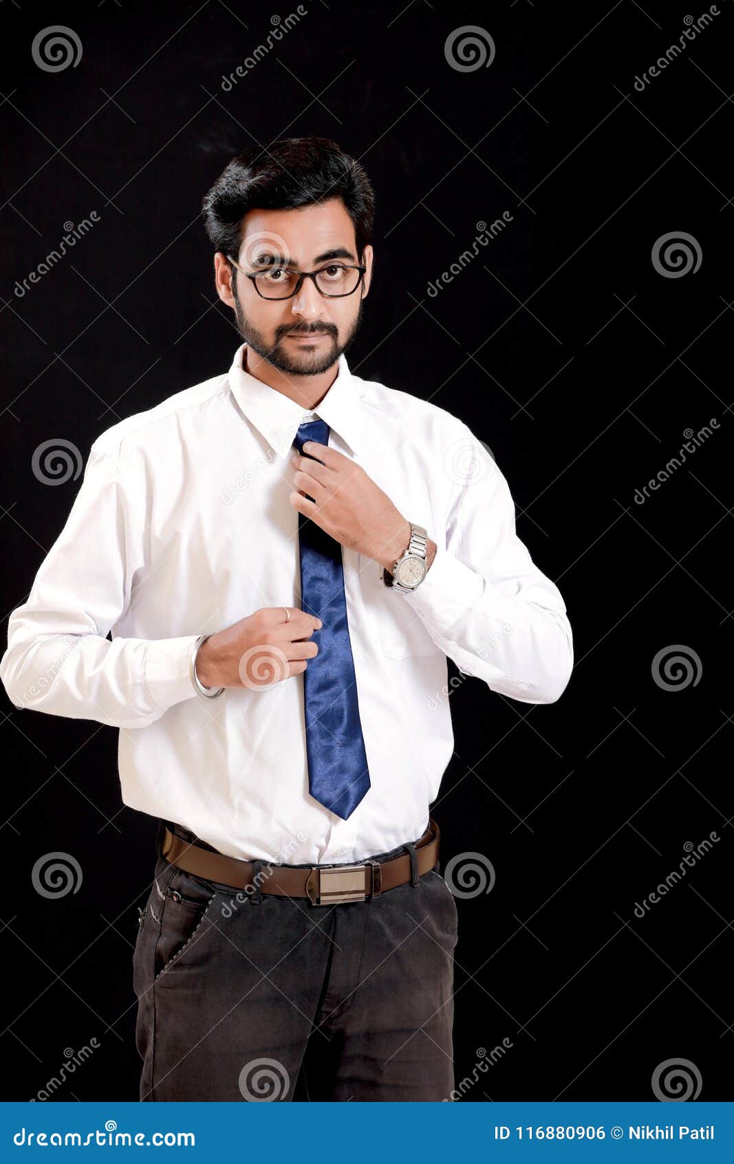 Indian Young Man on Spectacles Stock Photo - Image of male ...