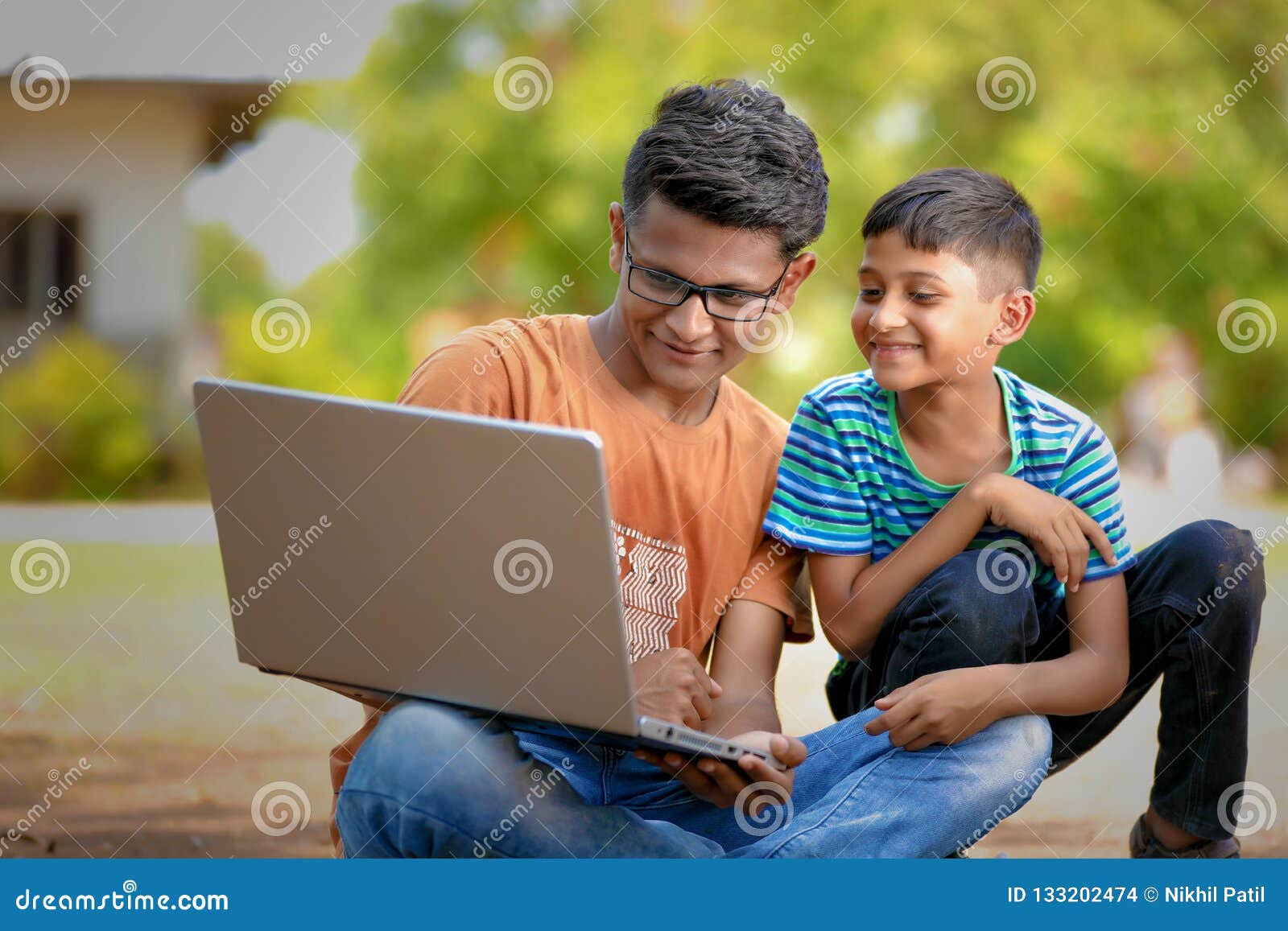 Indian Young Man with Laptop Stock Photo - Image of college, looking ...