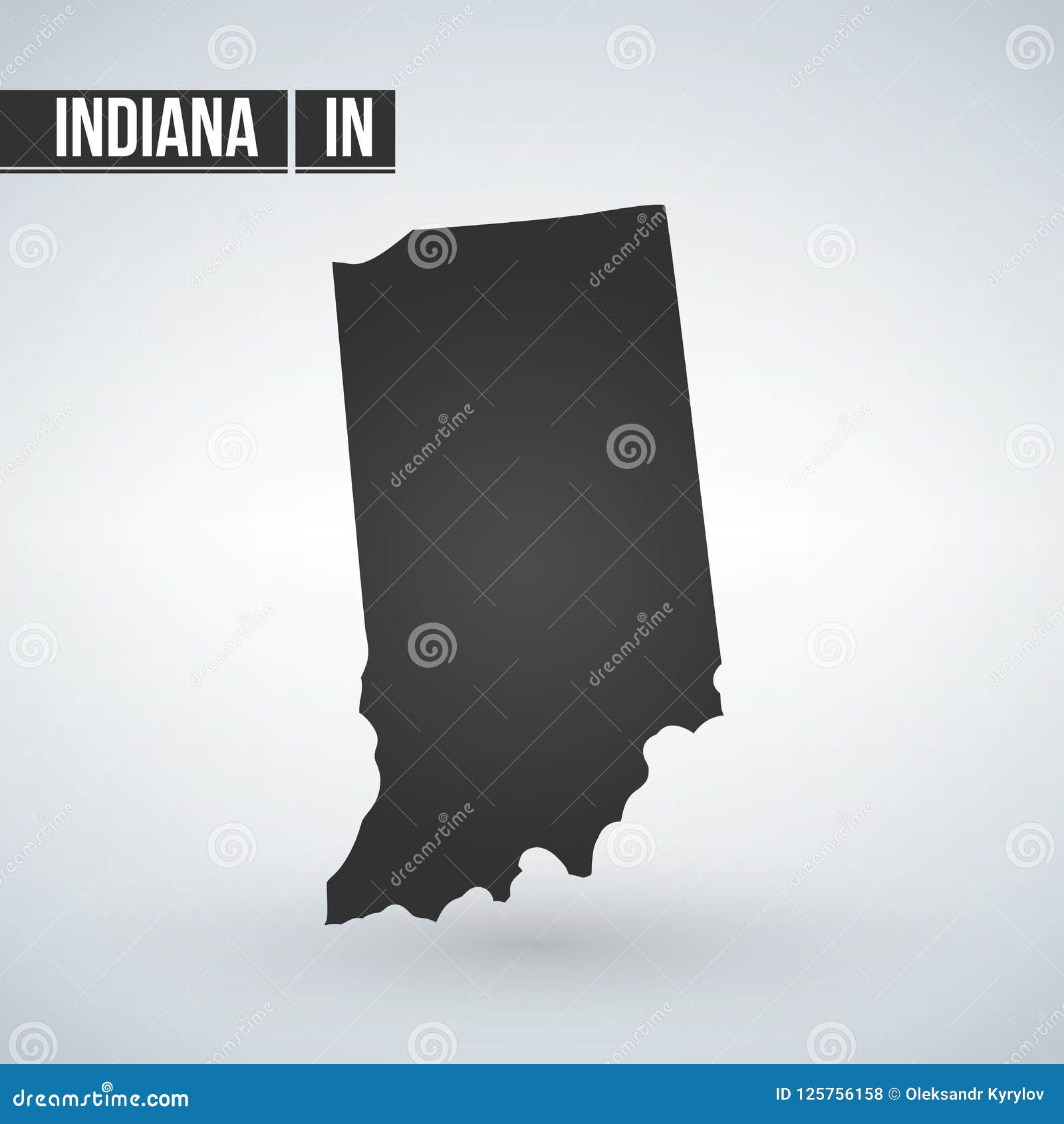 Indiana Black Map on White Background Vector. Stock Illustration ...