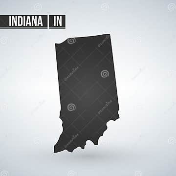 Indiana Black Map on White Background Vector. Stock Illustration ...