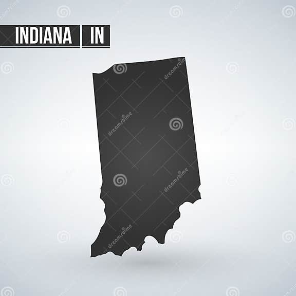 Indiana Black Map on White Background Vector. Stock Illustration ...