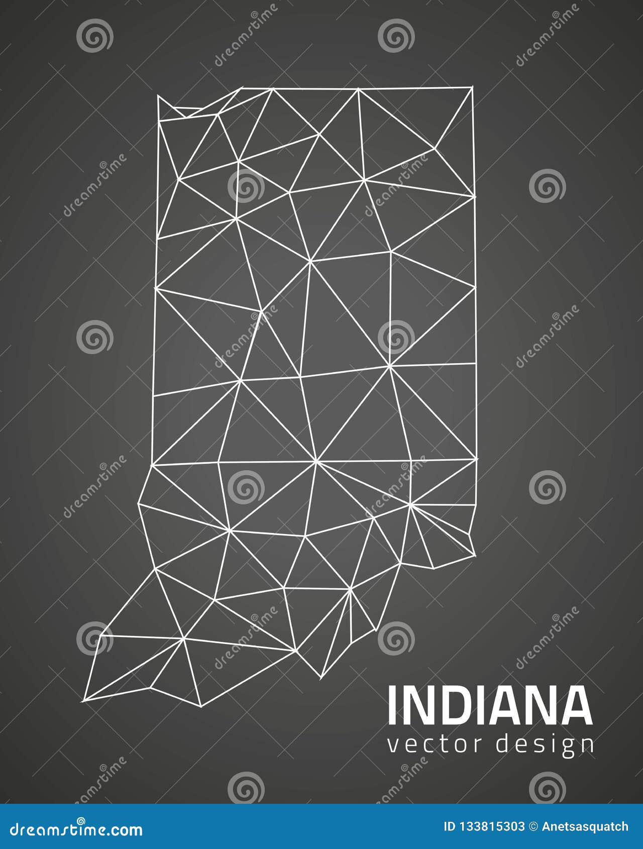 Indiana Black Outline Vector Polygonal Triangle Map Stock Vector ... Indiana Black Outline Vector Polygonal Triangle Map Stock Vector ...