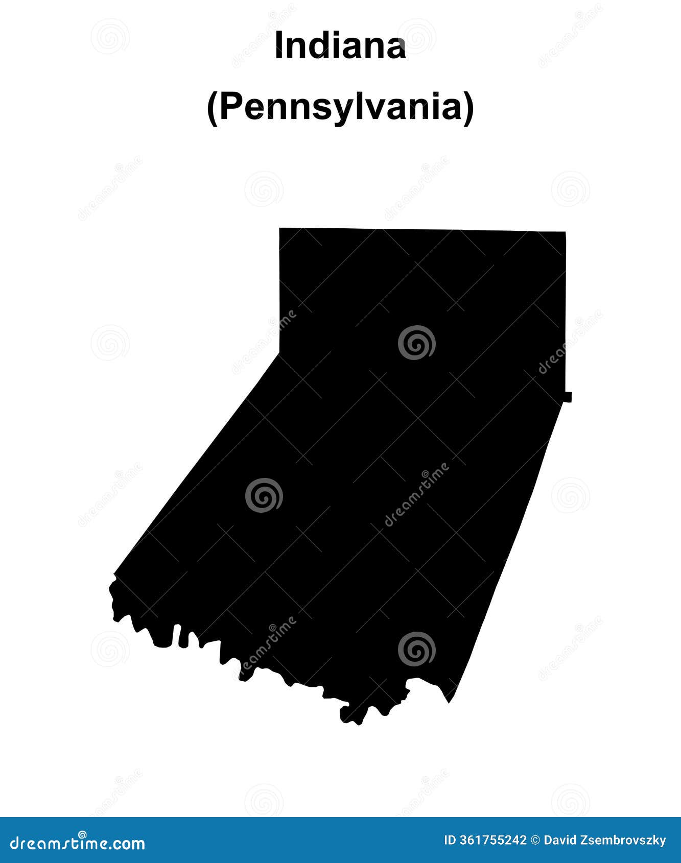 Map Of Indiana County In Pennsylvania State On White Background. Single ...
