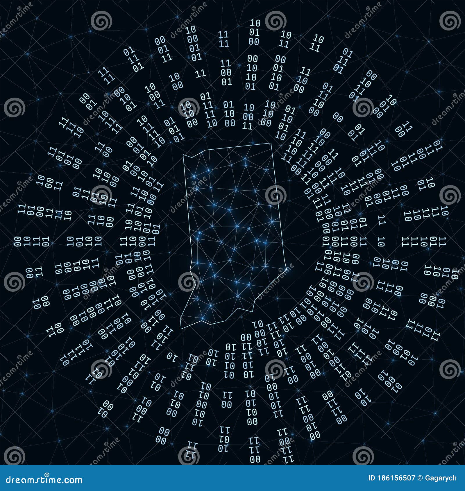 Indiana digital map. stock vector. Illustration of data - 186156507