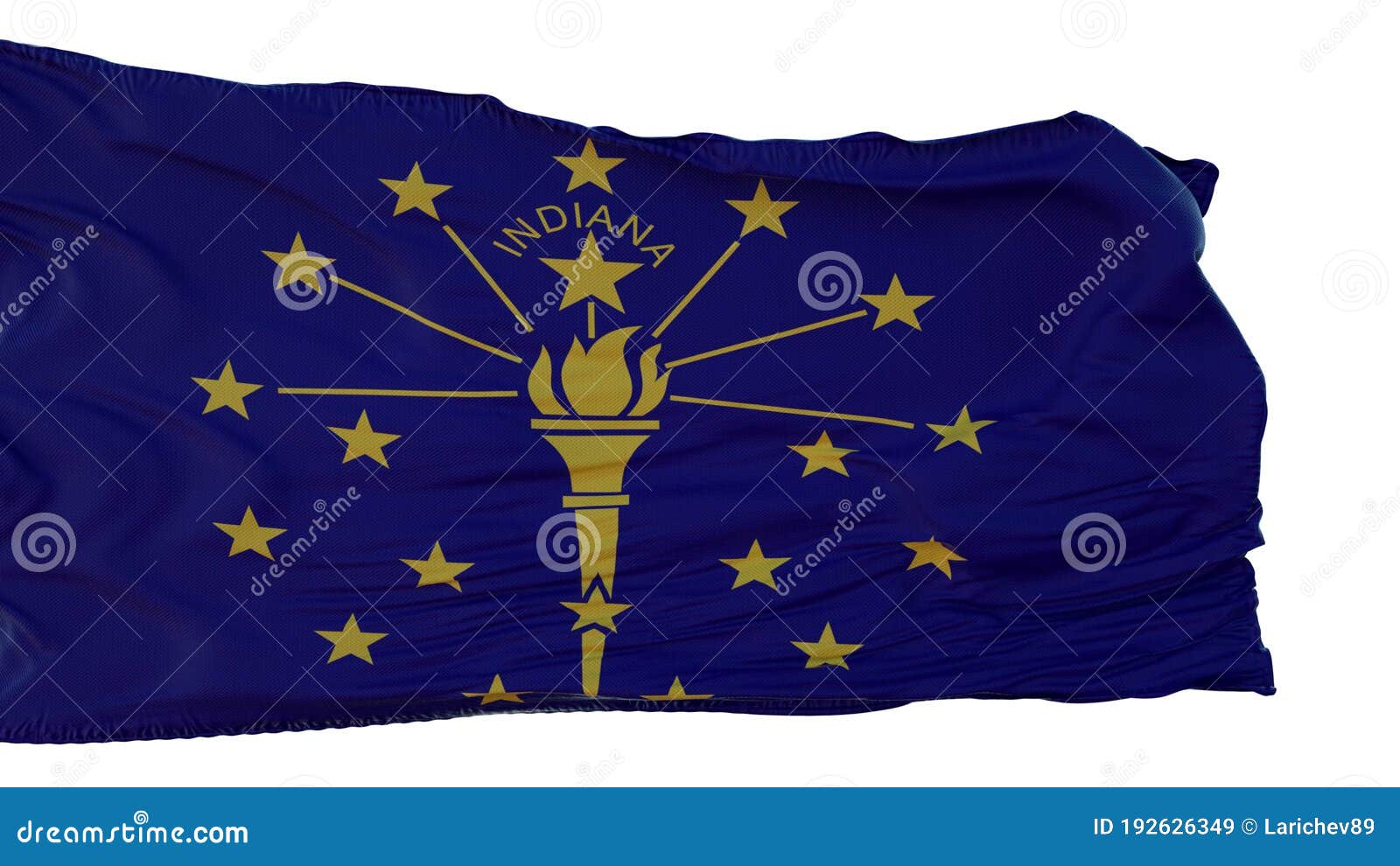 Indiana Flag Isolated on White Background. 3d Illustration Stock ...