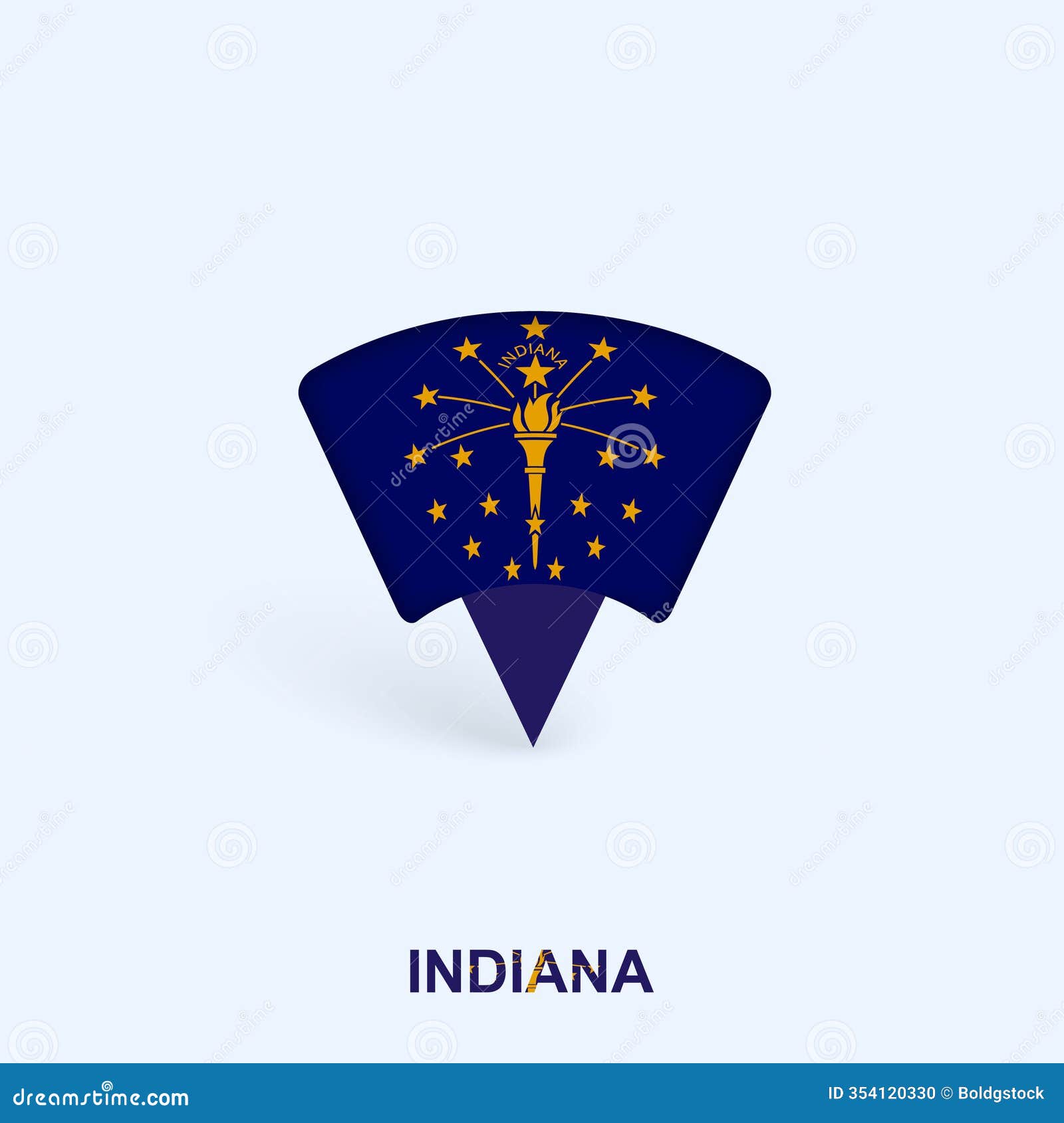 Indiana Map Flag. Map Of IN, USA With The Hoosier State Flag. Cartoon ...