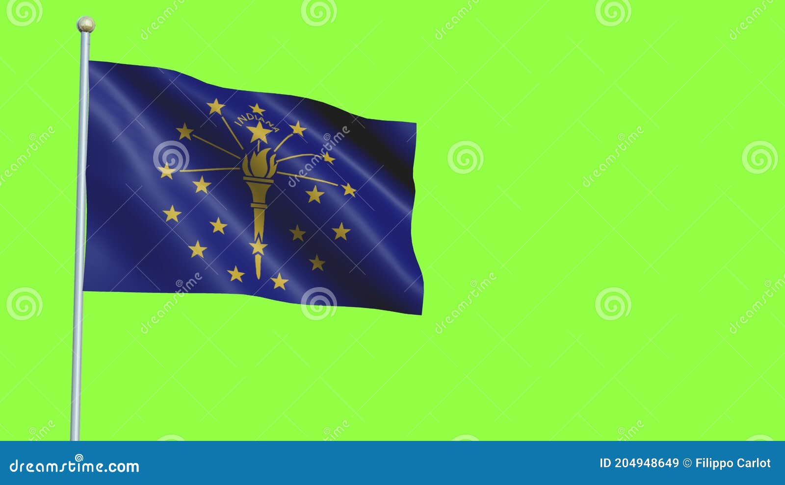 Indiana Flag Slow Motion stock video. Video of fabric - 204948649