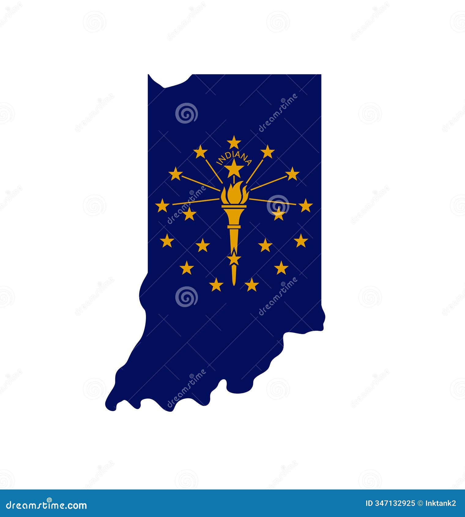 Indiana Flag in State Map Shape Symbol Icon Stock Vector - Illustration ...