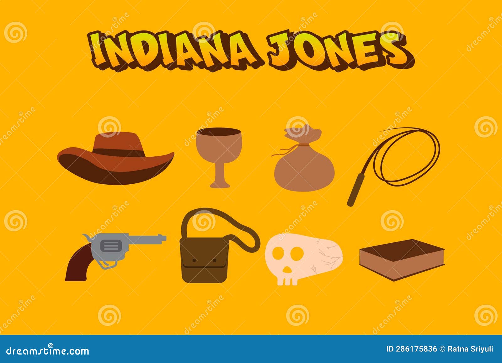 Indiana Jones Icons Design Vector Illustration Stock Vector ...