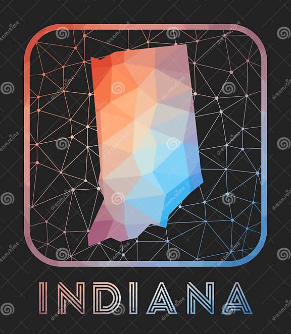 Indiana map design. stock vector. Illustration of gradient - 177423037