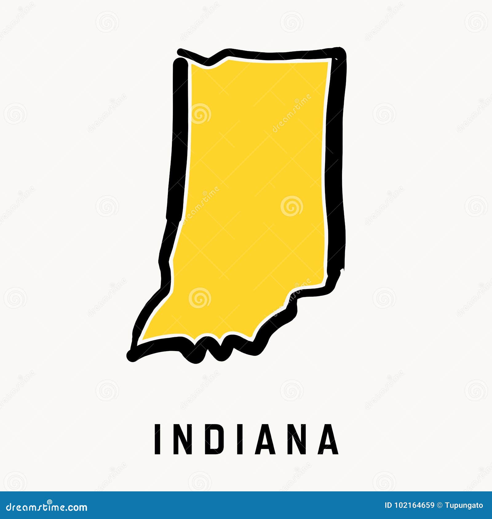 Indiana Map Outline illustrazione vettoriale. Illustrazione di ...