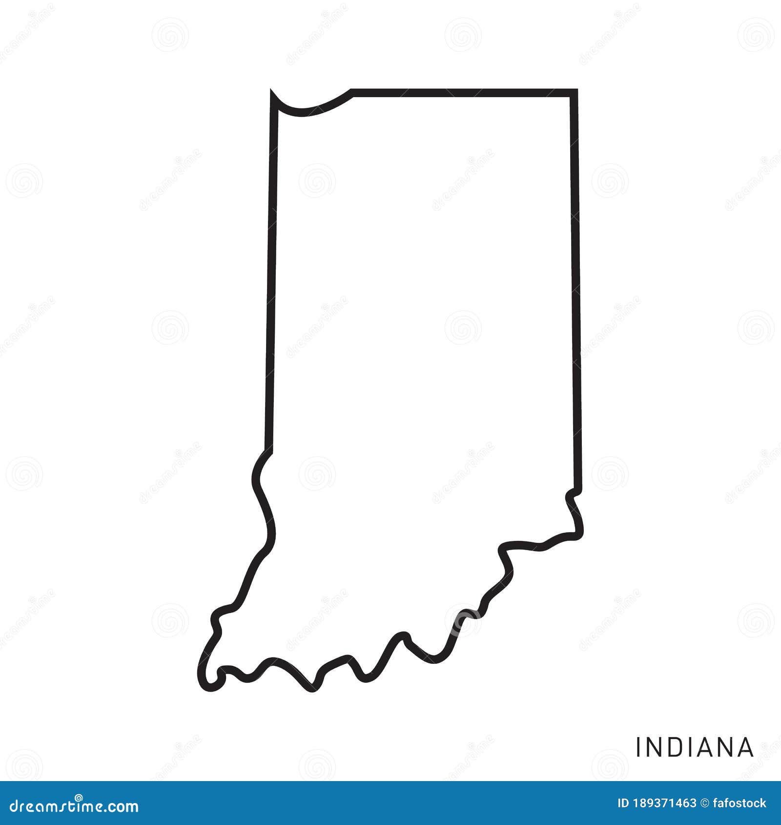 Indiana Map Outline Vector Design Template. Editable Stroke Stock ...