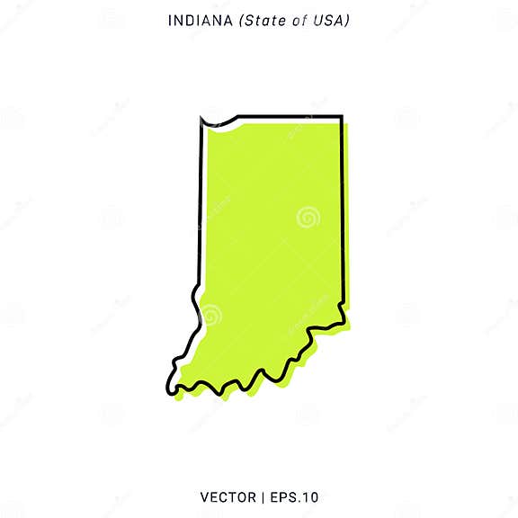 Indiana Map Vector Design Template. Stock Vector - Illustration of ...