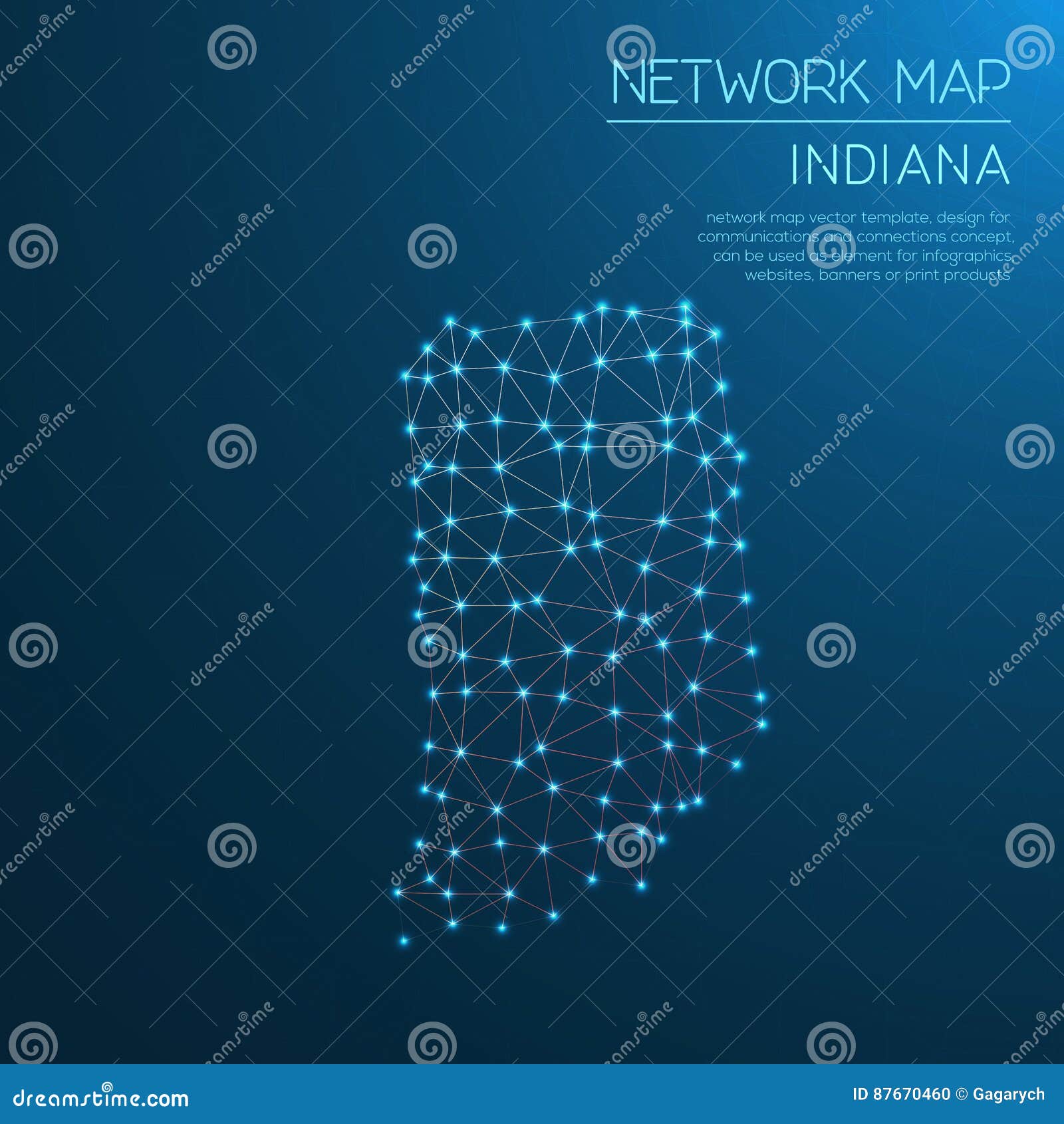 Indiana network map. stock vector. Illustration of north - 87670460