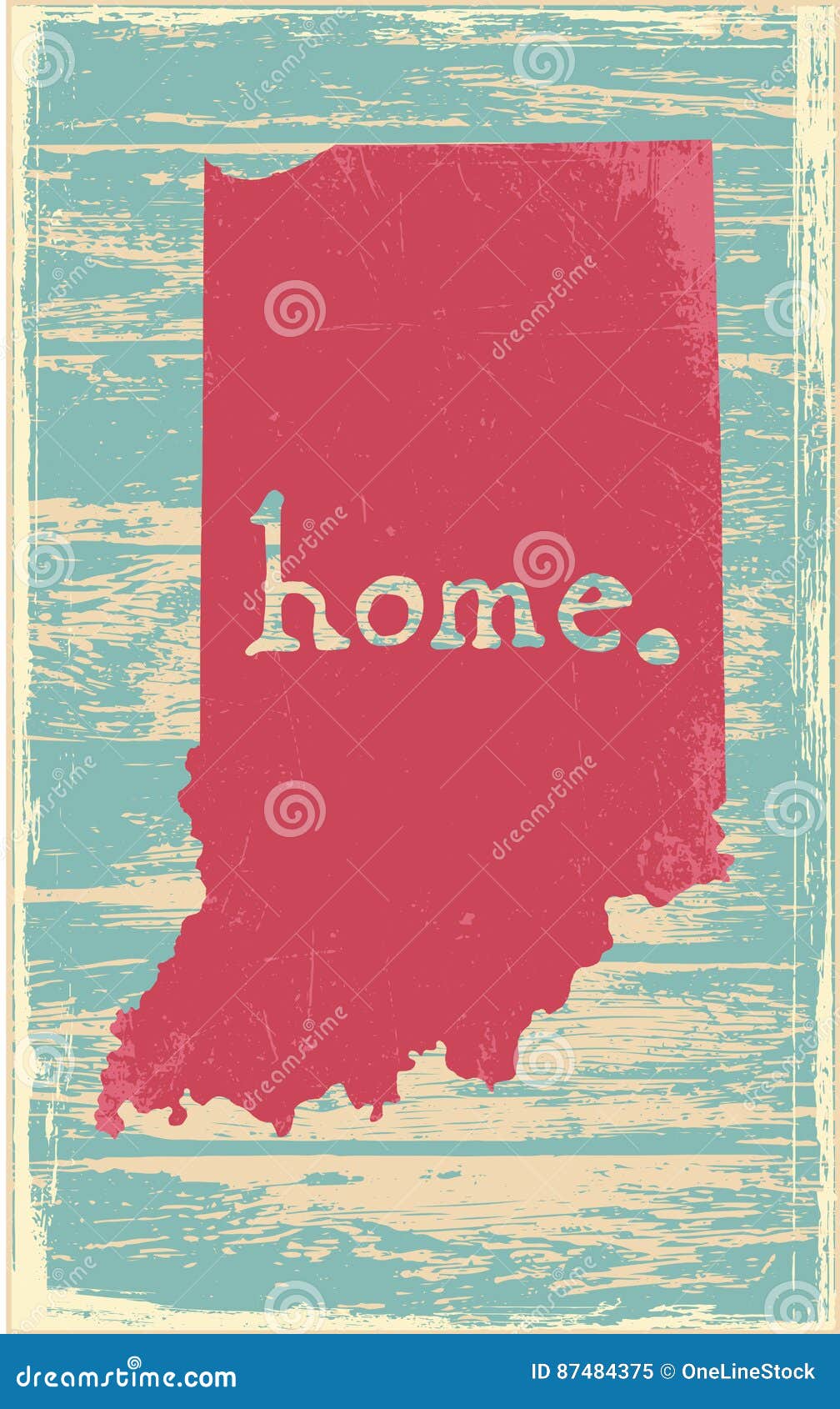 Indiana Nostalgic Rustic Vintage State Vector Sign Stock Vector ...