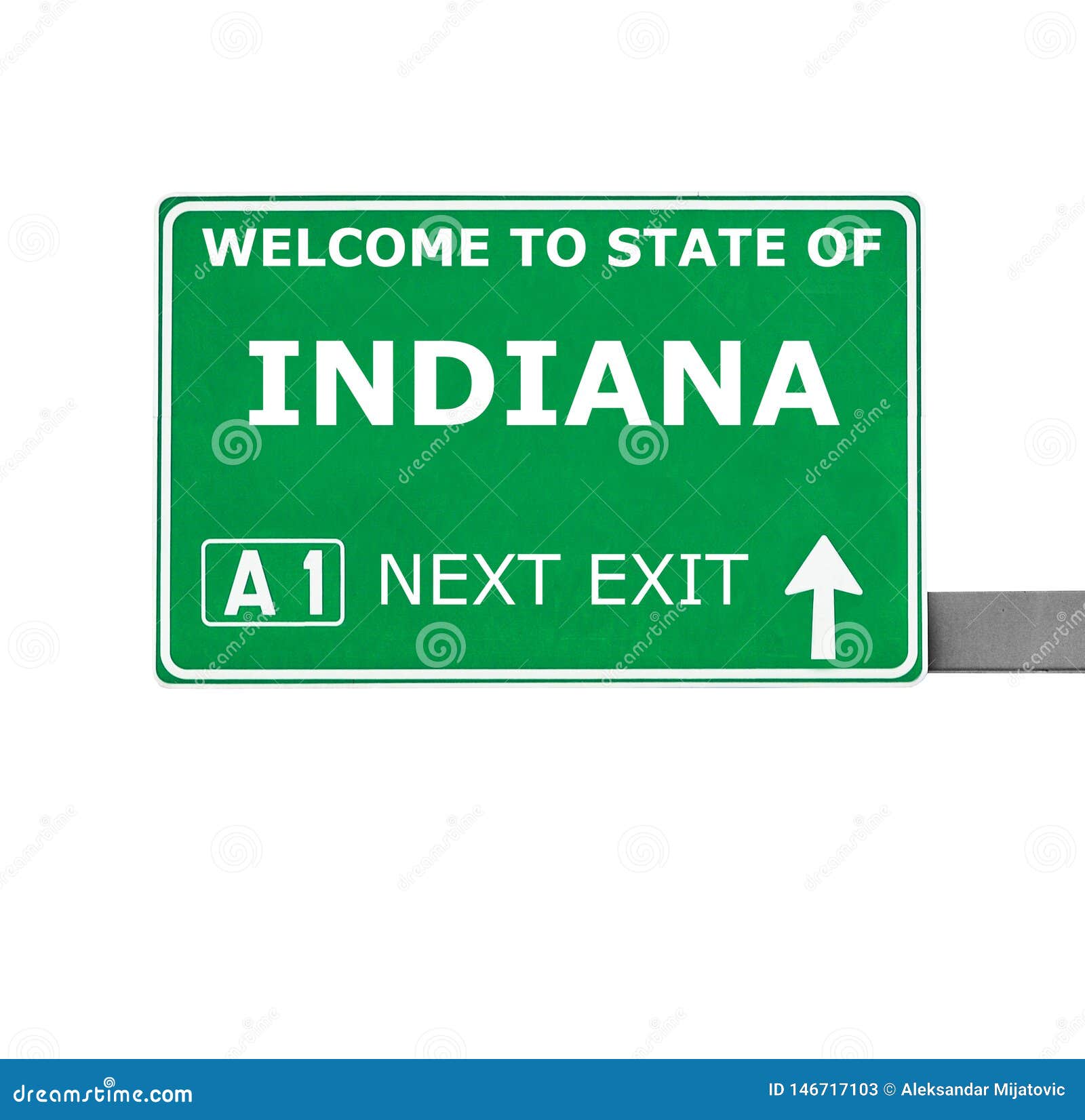 INDIANA Road Sign Isolated on White Stock Image - Image of plate ...