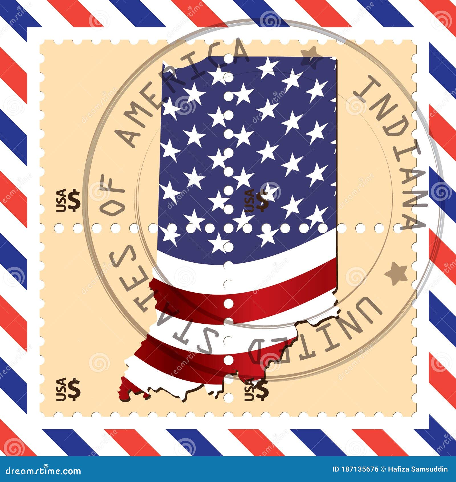 Indiana Stamp. Vector Illustration Decorative Design Stock Vector ...