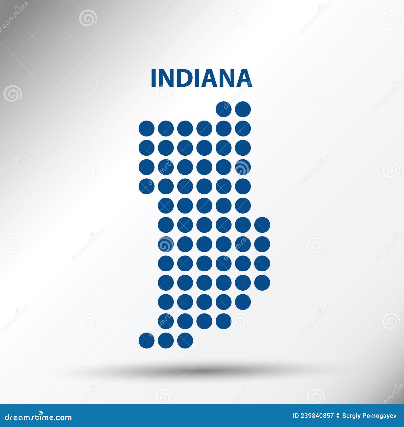 Indiana Red Abstract 3D State Map United States America Royalty-Free ...