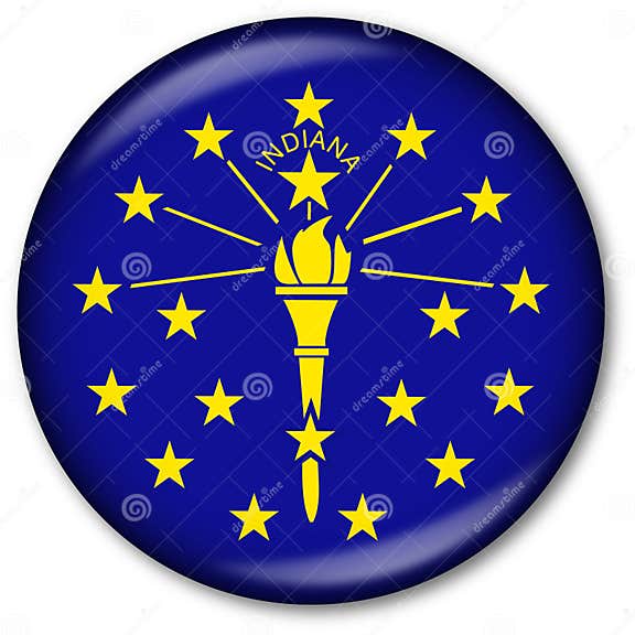 Indiana State Flag Button stock illustration. Illustration of anthem ...