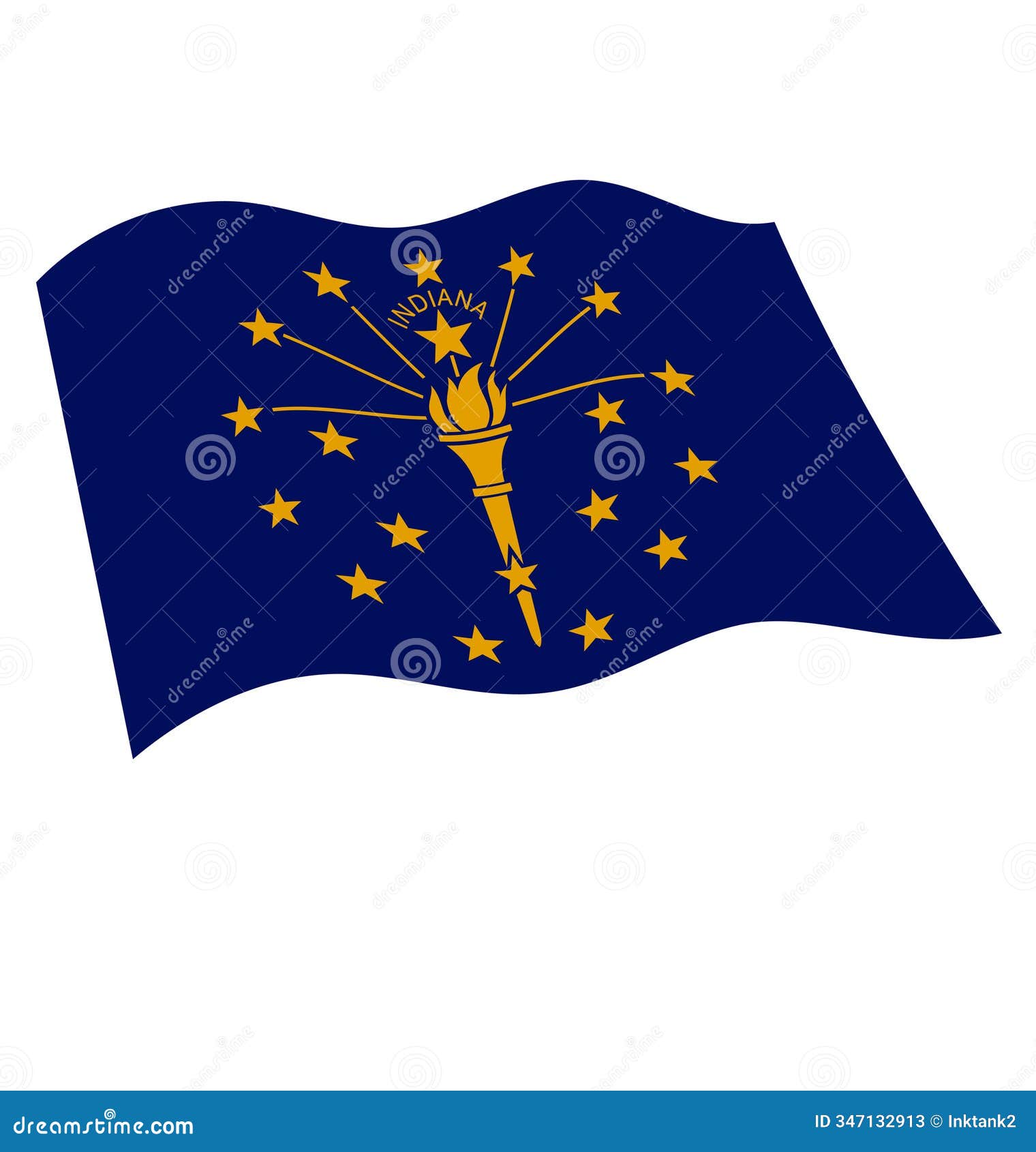 Indiana in State Flag Flying Waving Stock Illustration - Illustration ...