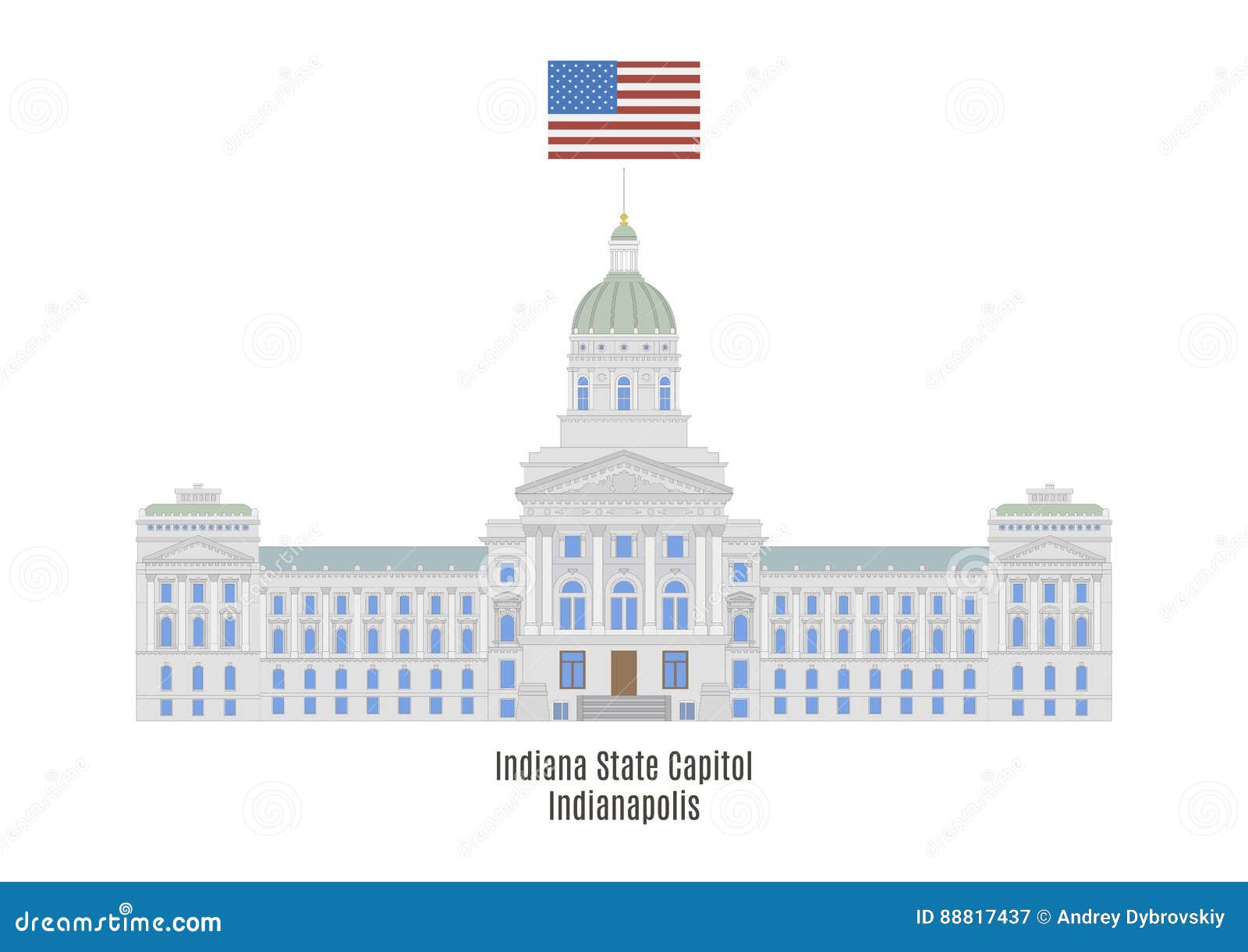 Indiana State House, Indianapolis Ilustración del Vector - Ilustración ...