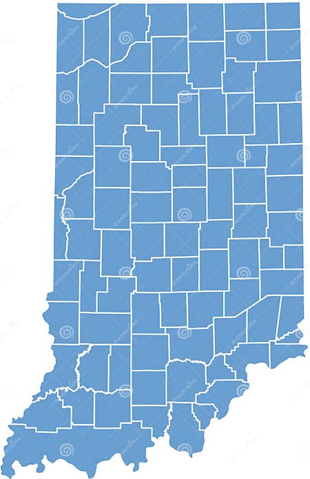 Indiana State Map by Counties Stock Vector - Illustration of geographic ...