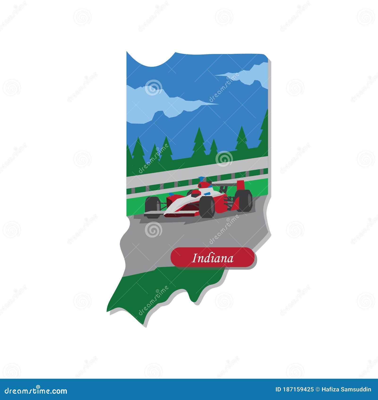 Indiana State Map. Vector Illustration Decorative Design Stock Vector ...