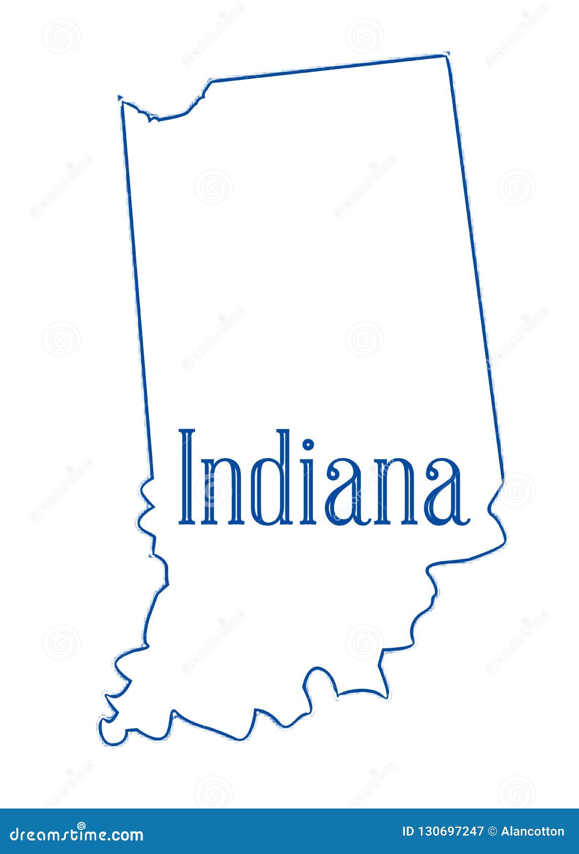 Indiana State Outline Map stock de ilustración. Ilustración de aislado ...
