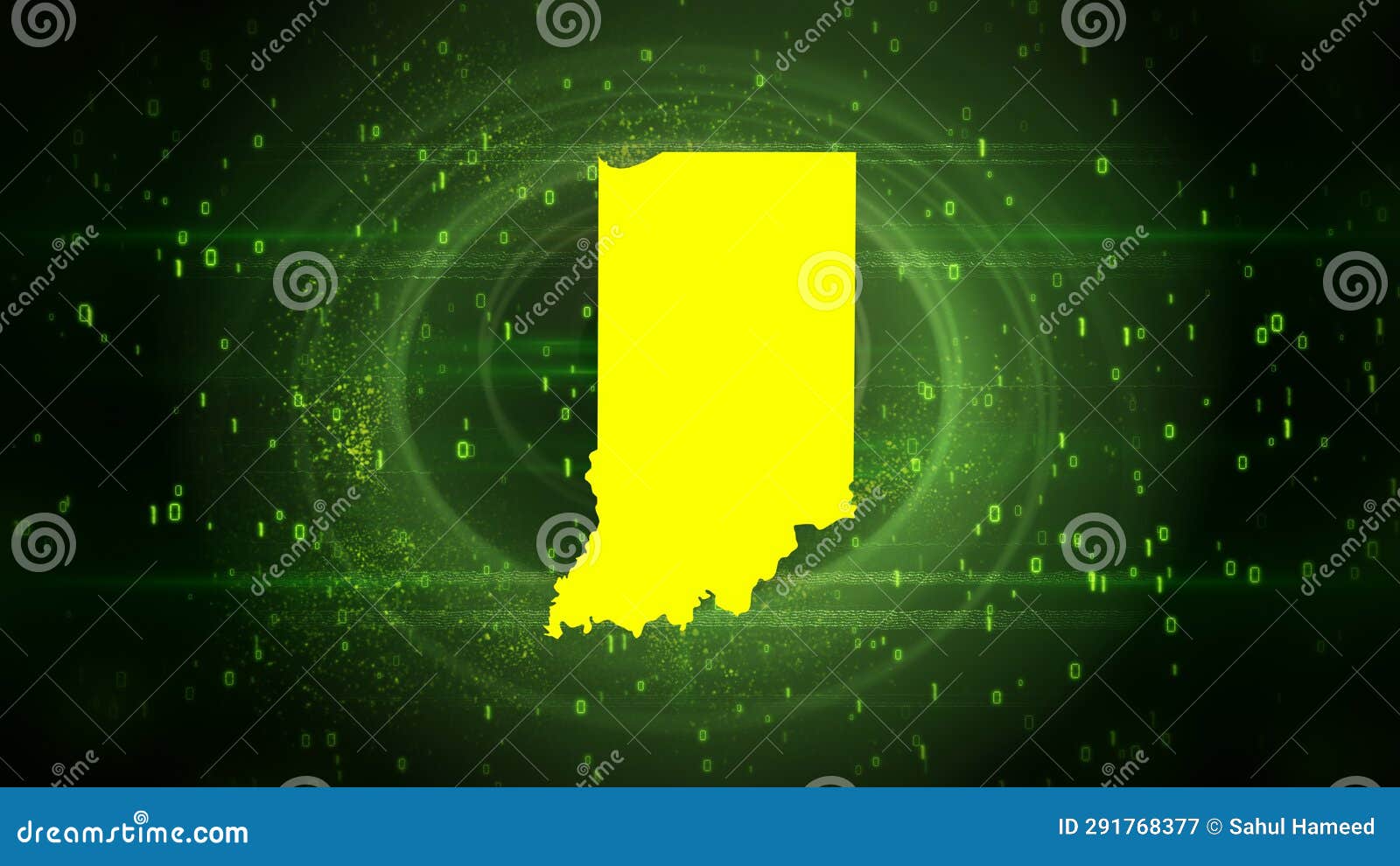 Indiana State (USA) Map on Digital Background Stock Illustration ...