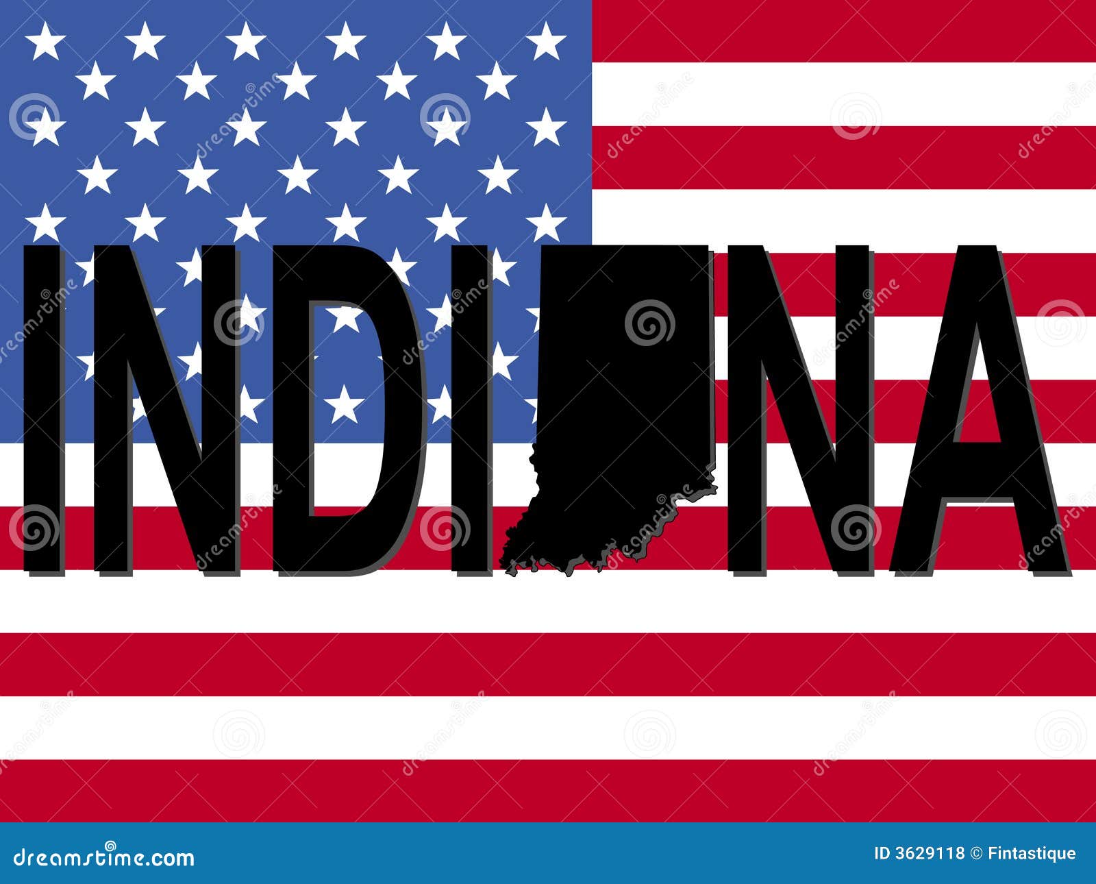 Indiana-Text mit Karte vektor abbildung. Illustration von geographie ...