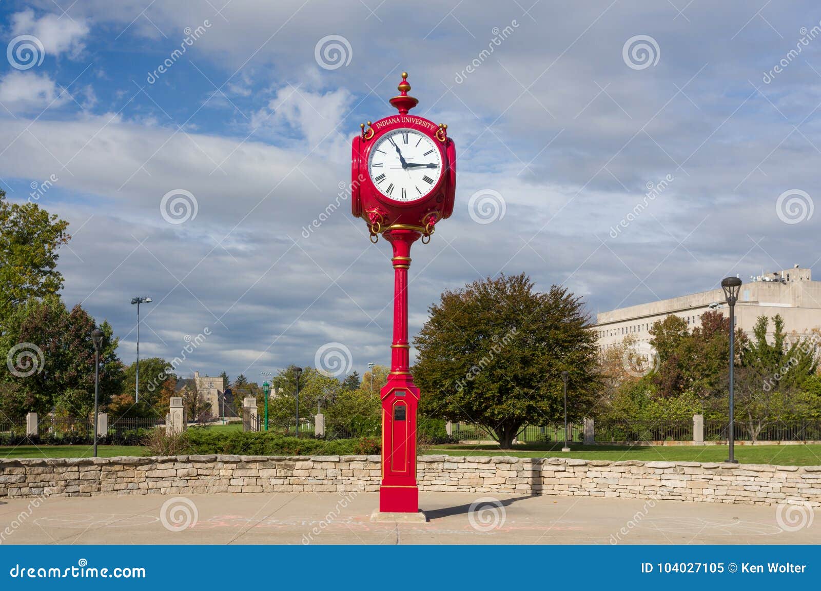 Indiana University Landmark Campus Clock Redactionele Afbeelding ...