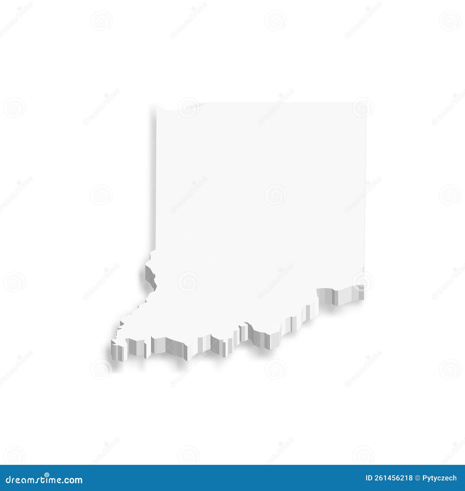 Indiana US State 3D Vector Map Stock Vector - Illustration of territory ...