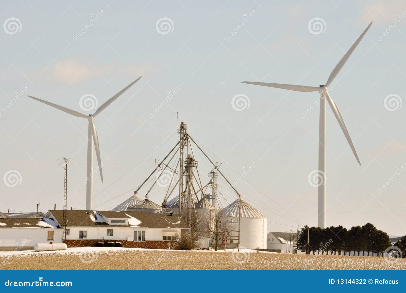 Indiana Wind Turbine Over Farm Stock Photo - Image of resource, winter ...