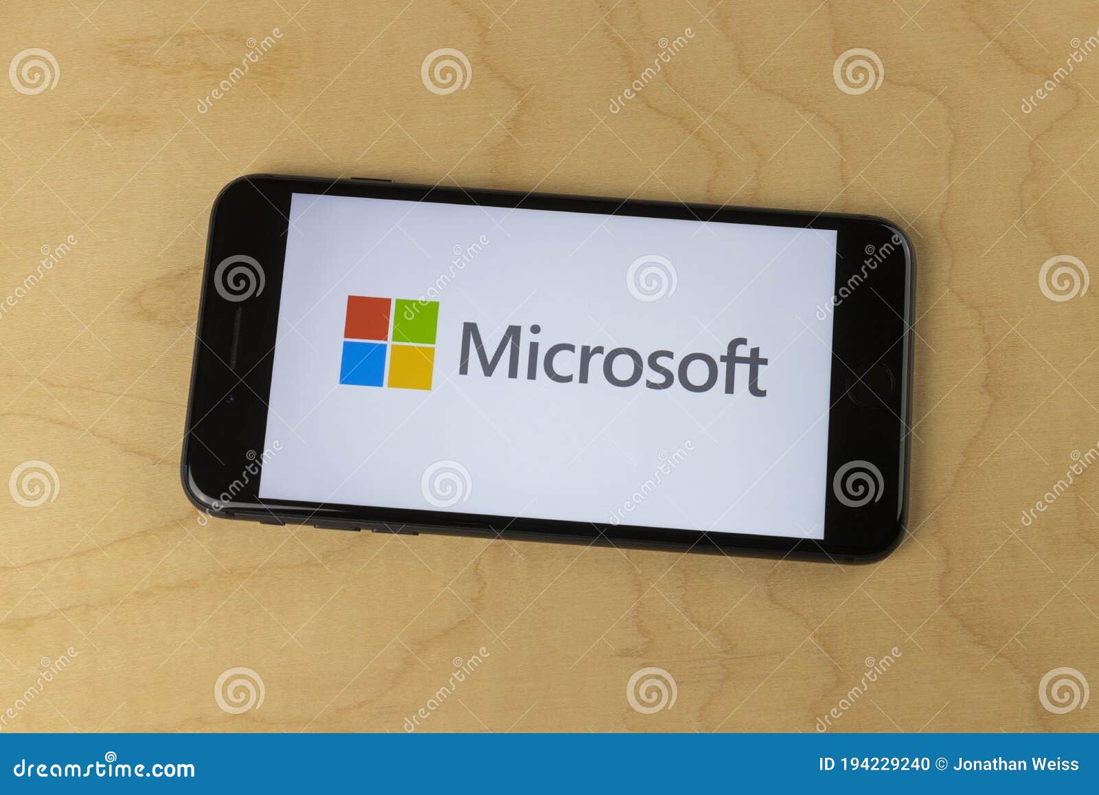 Microsoft Logo on a Smartphone. Microsoft Develops and Manufactures ...