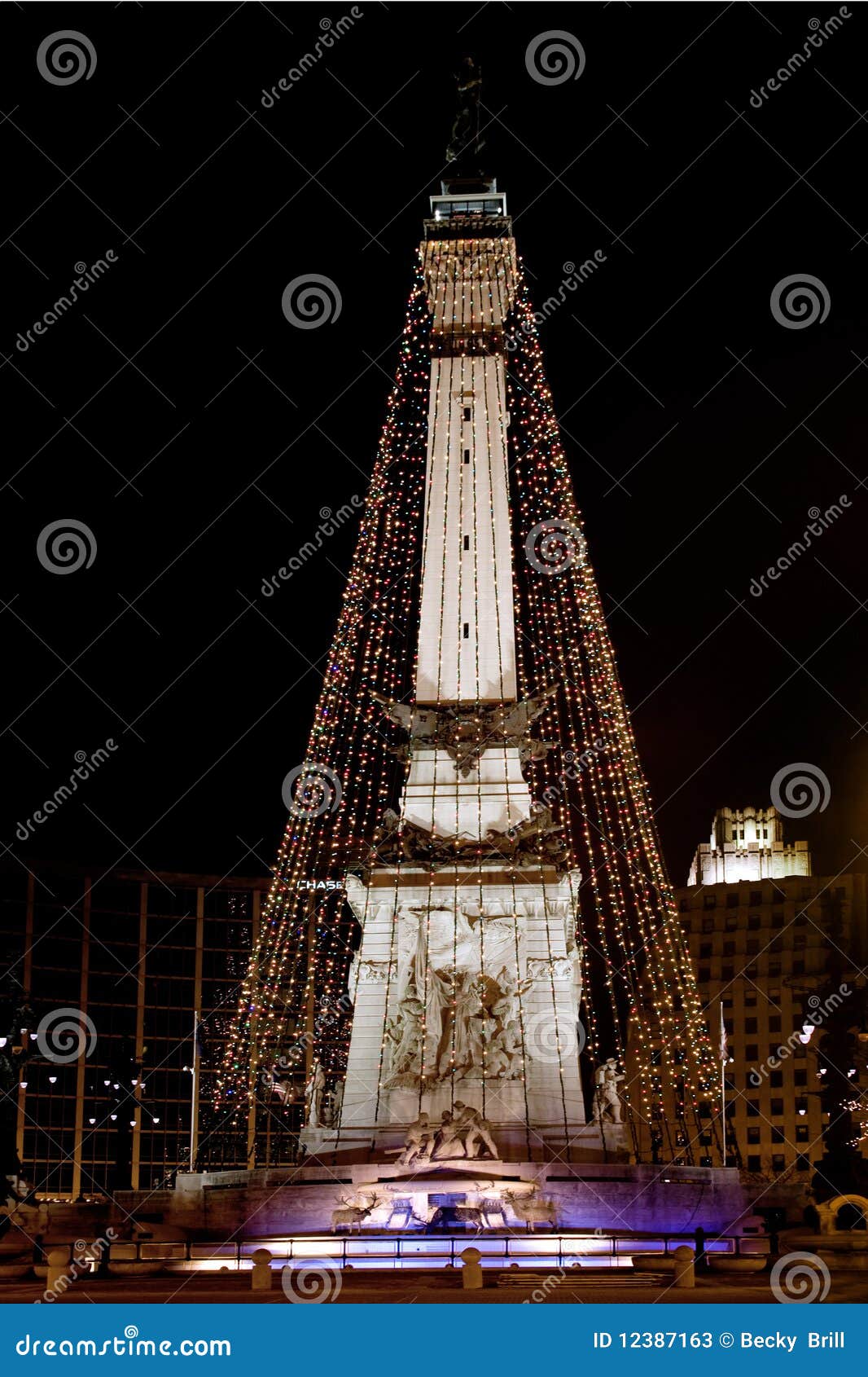 Indianapolis Monument Circle Stock Image - Image of architecture ...