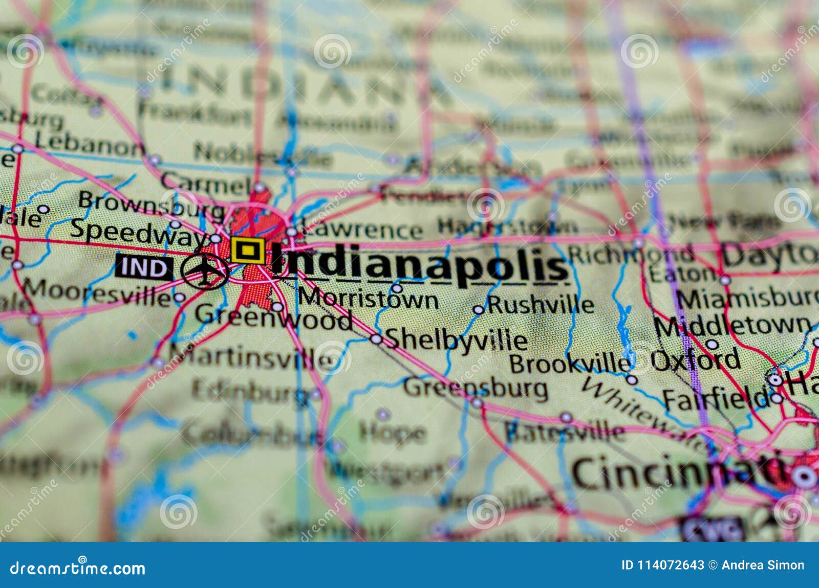 Indianapolis no mapa imagem de stock. Imagem de papéis - 114072643