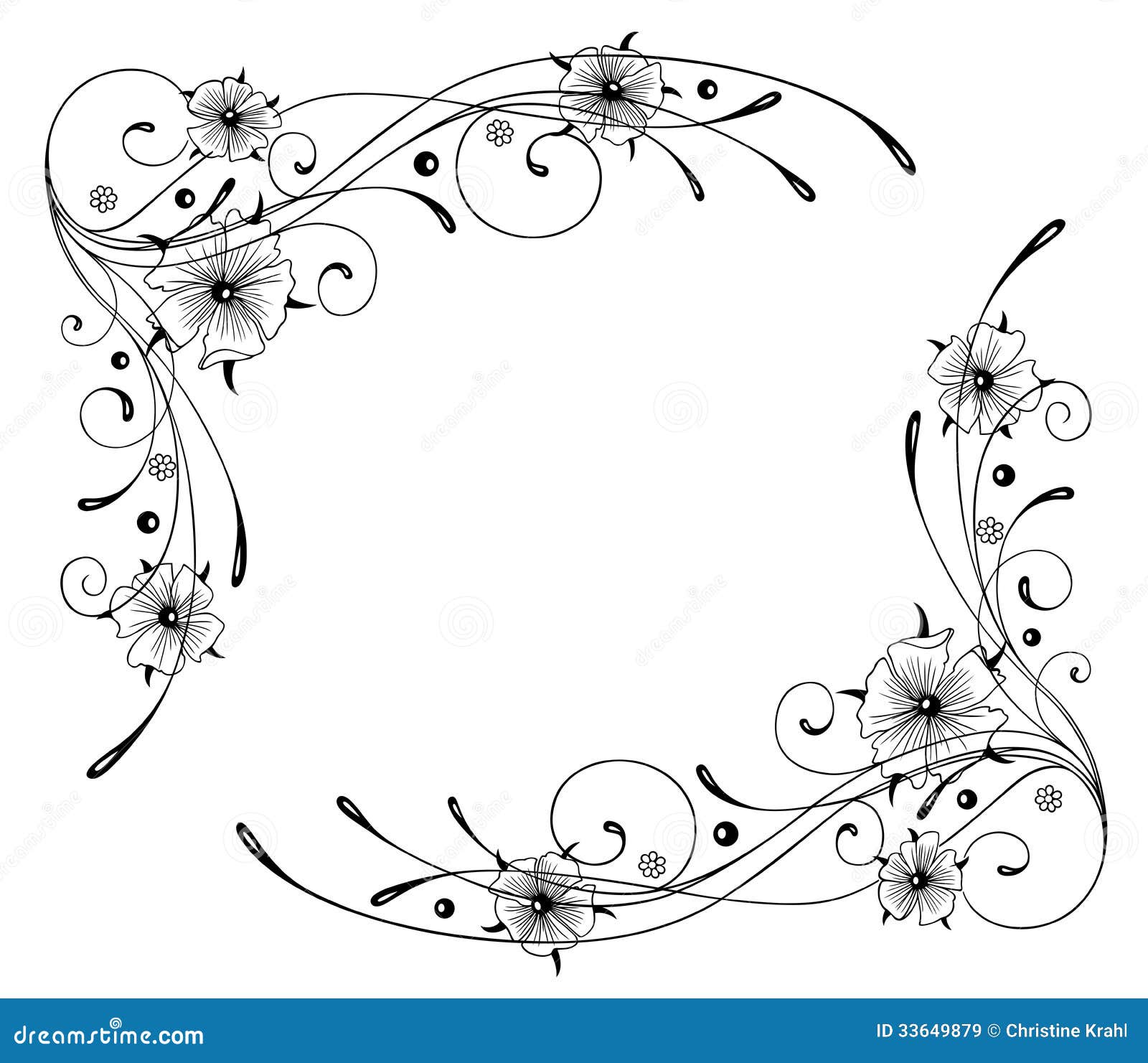 Indiankrasse blommor, ram vektor illustrationer. Illustration av hörn ...